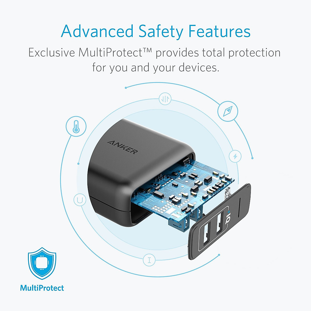 USB Charger, Anker Elite Dual Port 24W Wall Charger, PowerPort 2 with PowerIQ and Foldable Plug, for iPhone 11/Xs/XS Max/XR/X/8/7/6/Plus, iPad Pro/Air 2/Mini 3/Mini 4, Samsung S4/S5, and More