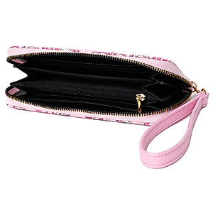 Disney Wallet Wristlet Zip Clutch Faux Leather (Cheshire Cat Pink)