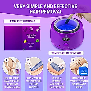 Wokaar Full Body Waxing Kit for Women Men, NEW 17.6 oz Wax Beads,Gentle, Hypoallergenic,Per Month Wax Kit for Sensitive, Combination Skin - Wax Warmer For Hair Removal, Easy To Use