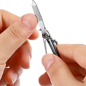 QPOIBSD 2'' Mini Finger Nail Clipper Manicure Trimmer Curved Edge, File & Key Chain ，White (2IN，3Pcs, 3.00)