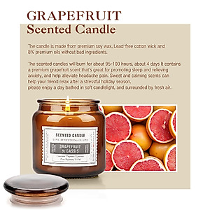 2 Pack Large Amber Grapefruit Candles for Home Scented - Mothers Day 32oz Candles Gifts for Women, Glass Jar Candles Gifts Sets for Women Girlfriend, Candles for Holiday Gifts -Amber