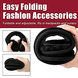 GERGELLA Ear Muffs for Men Women - Winter Ear Warmers - Warm Ear Covers for Cold Weather Soft Fleece Earmuffs Protects Ears Black