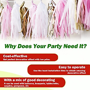 White Tassel Garland 20 Pcs, Tissue Paper Tassels Garland Banner for Party Birthday Wedding Decoration baby shower table decor