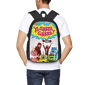 Pobecan Yo Gabba Anime Gabba! Backpack Large Capacity Leisure Travel Backpack Book Bag Outgoing Daypack 12.5x5.5x16.5 inch