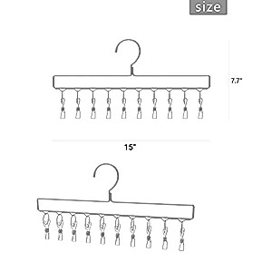 Mkono Hat Organizer Hanger for Closet Set of 2 Baseball Cap with 20 Clips Stainless Steel Rack Holder Caps, Silver Hangers Organizer, Fits All Pieces