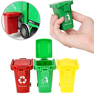 Liberty Imports Kids 14" Garbage Truck Toy, Large Friction Powered Sanitation Waste Management Truck Play Vehicle with Side Loading and Back Dump