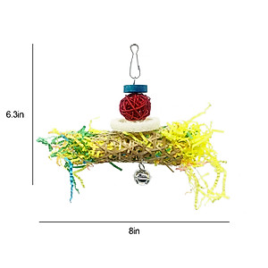 EBaokuup Bird Parrots Shredding Toys Parakeet Chewing Toys Bird Loofah Toys Parrot Cage Shredder Toys Bird Foraging Hanging Toys Bird Accessories for Parrots Lovebird Cockatiel Conure African Grey