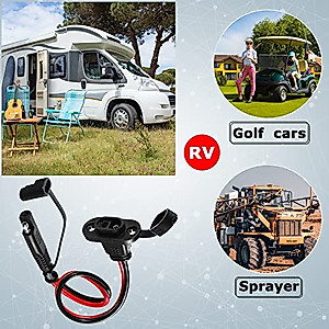 Flutesan 4 Pieces Connector Quick Connector Harness Solar Weatherproof Socket Sidewall Port Solar Panel Mount Flush Mountable Connector for Solar Generator Battery Charger