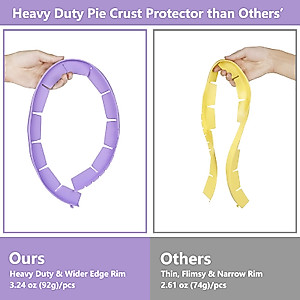 HOHUIGO 2 Pack Silicone Pie Shield Adjustable Bake Crust Protector, Pie Shield Cover Pie Ring for Crust Pie Saver, Pie Crust Kit for Baking Pie Pizza Fits 8-10.5” Pie Pans