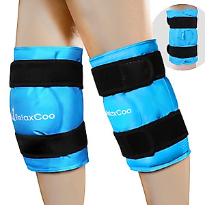 RelaxCoo XXL Knee Ice Pack Wrap Around Entire Knee After Surgery, Gel Ice Pack for Knee Injuries Reusable, Large Cold Pack for Pain Relief, Swelling