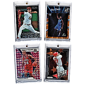 UVBLOC One Touch Card Holder (5 Pack) 35pt Magnetic Baseball Card Sleeves Pro Hard Case Protectors for Trading Football Basketball Sports Pokemon Cards