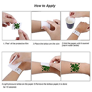 Gnome Tattoos St.Patricks Day Shamrock Temporary Tattoos Stickers 150PCS Waterproof Clover Gnome Fake Tattoos for Kids Adults St.Patrick's Day Body Art Face Neck Decorative Temp Tattoo Stickers Kit