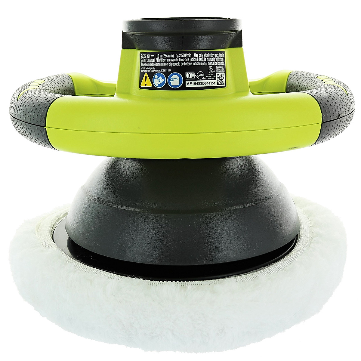 RYOBI P435 One+ 18V Lithium Ion 10" 2500 RPM Cordless Orbital Buffer/Polisher with 2 Bonnets (Battery Not Included, Power Tool Only)