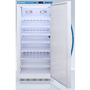 AccuCold ARS8PVDL2B 24 Upright Vaccine Refrigerator with 8 cu. ft. Capacity Plastic-Coated Wire Shelves Temperature Alarm and Factory-Installed Lock in White