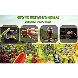 Tanay Herbal Hookah Molasses Fruit Mix Hookah Shisha Flavors, Premium Tobacco & Nicotine Free, Fruit Variety Pack, 50-Gram Packs (Pack of 6)