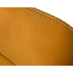 Limari Home Medard Collection Industrial Style Eco-Leather Upholstered Dining Chair with Black Powder Coated Iron Legs (Set of 2), Tan