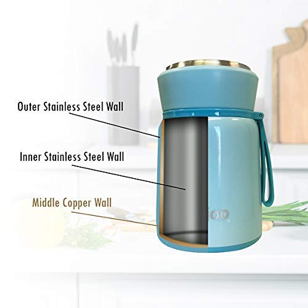 Fijoo Lunch Bundle - Stainless Steel Coffee Thermos and Food Jar