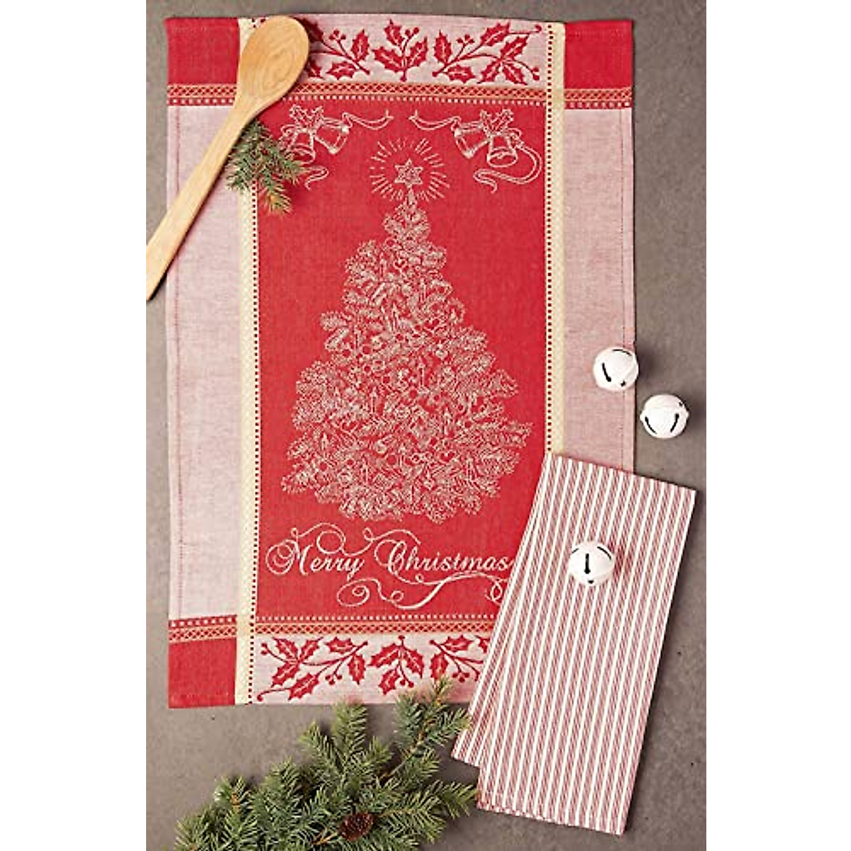 DII Christmas Kitchen Towels Vintage Inspired Holiday Dish Towel Set, 18x28, Holiday Tree, 2 Count