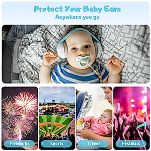 UTINOS Baby Ear Protetion Ear Muffs Noise Headphones Canceling Earmuffs Noise Reduction for Infent Toddler Baby Travel Essential with Extra Strap & Carrying Pouch Baby Girl Newborn Essentials (Pink)