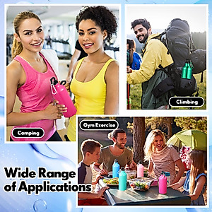 24 Pcs Aluminum Water Bottles Bulk 20 oz Reusable Water Bottles Lightweight Bike Water Bottle Pack with Twist Cap Buckle Leak Proof Travel Bottles for Outdoor Gym Sports Camping Cycling, 12 Colors