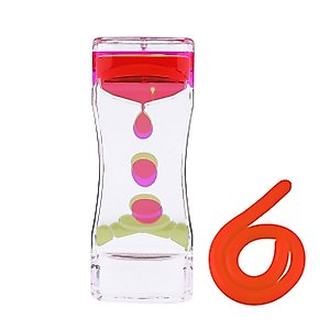 Liquid Motion Bubbler Sensory Toys – 2 Pc Set Bundle Stretchy String Fidget Toys Timer for Stress Relief and Anxiety Relief Great for Toddler, Children, Kids, Adults, Seniors, ADHD Autism ADD Orange