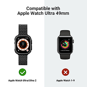 PITAKA Apple Watch Ultra 2/Apple Watch Ultra Case, Exquisite Minimalist Slim Apple Watch Ultra Case 49mm - Aramid Fiber Made [Air Case]