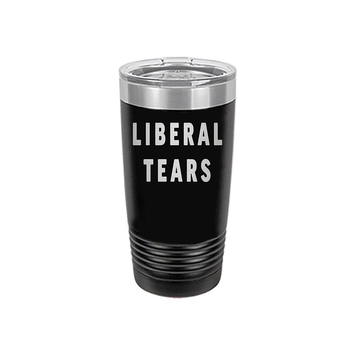 Rogue River Tactical Funny Liberal Tears 20 Oz. Travel Tumbler Mug Cup w/Lid Vacuum Insulated Gift For Conservative Or Republican Political Novelty (Black)