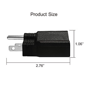 BloomGrow 220V / 240V to 110V / 120V Plug Adapter Electrical Converter for US (1 PC)