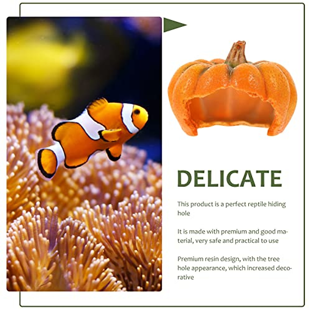 POPETPOP Lizard Hideout Cave Pumpkin House Reptile Hideout Cave Reptile Hideaway Habitat Decor Chameleons Rest Hut for Turtles Lizards Gecko Spider Chameleons