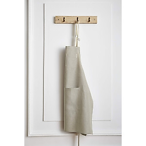 Solino Home Linen Kitchen Apron – 100% Pure Linen Bib Apron for Men & Women with front Pockets – Handcrafted from European Flax – Natural