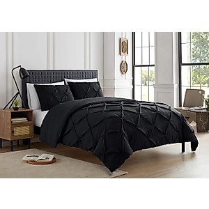 Sweet Home Collection 3 Piece Duvet Cover Pintuck Pinch Pleat Design Soft Luxurious All Season Set