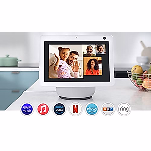 Echo Show 10 (3rd Gen) | HD smart display with motion and Alexa | Glacier White