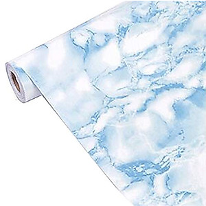 HOYOYO 17.8 x 118 Inches Self-Adhesive Shelf Liner, Light Blue Self-Adhesive Shelf Liner Dresser Drawer Paper Wall Stickers Home Decoration