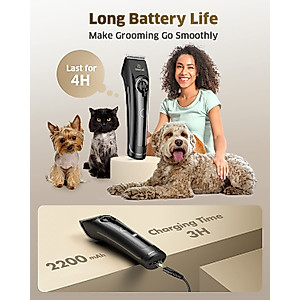 oneisall Dog Clippers for Grooming Doodles Poodles Thick Curly Hair,Low Noise Heavy Duty Dog Grooming Kit with Detachable Metal Blades