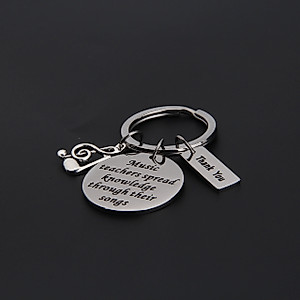 MAOFAED Music Teacher Gift Music Teachers Spread Knowledge Through Their Songs Teacher Appreciation Gift Keychain (Music Teacher Keychain)