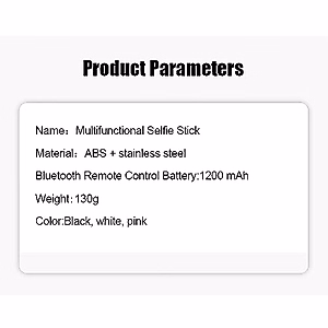 Selfie Stick Retractable Selfie Stick Smartphone Tripod All in One Mobile Phone Tripod with Wireless Remote Shutter (Pink)