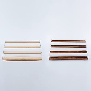 NC Upate Displays Stand 4 Tier Wood Display Stands for Vendor Events Acrylic Stand for Figure Collection Tier Display Stand for Craft Shows Acrylic Display Cupcake Stand Cologne Organizer (Large)