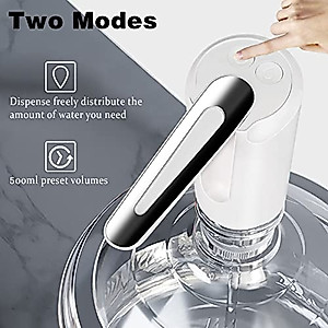 Water Pump for 5 Gallon Bottle, Feeliy Foldable Water Bottle Dispenser USB Charging Portable Electric Drinking Water Pump