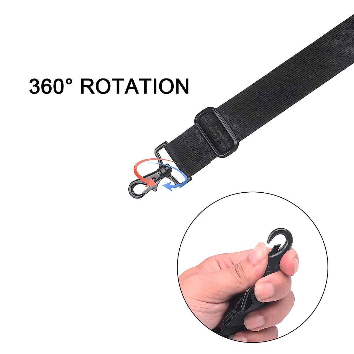 MAGARROW Shoulder Strap 60" Universal Replacement Adjustable Shoulder Belt, Comfortable Padded for Messenger Bag Laptop Case (Black)