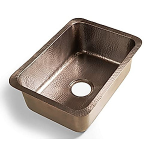 Monarch Abode 17098 Pure Copper Hand Hammered Milan Single Bowl Kitchen Sink (21 inches)