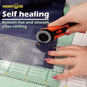 MANUFORE Mint Green Cutting Mat A3, A4, A5 Set with Centimeter and Inch Scale Self Healing Craft Cutting Board with 3mm 5-ply Thickness for Using Rotary Cutter, Craft Knife, Paper Knife