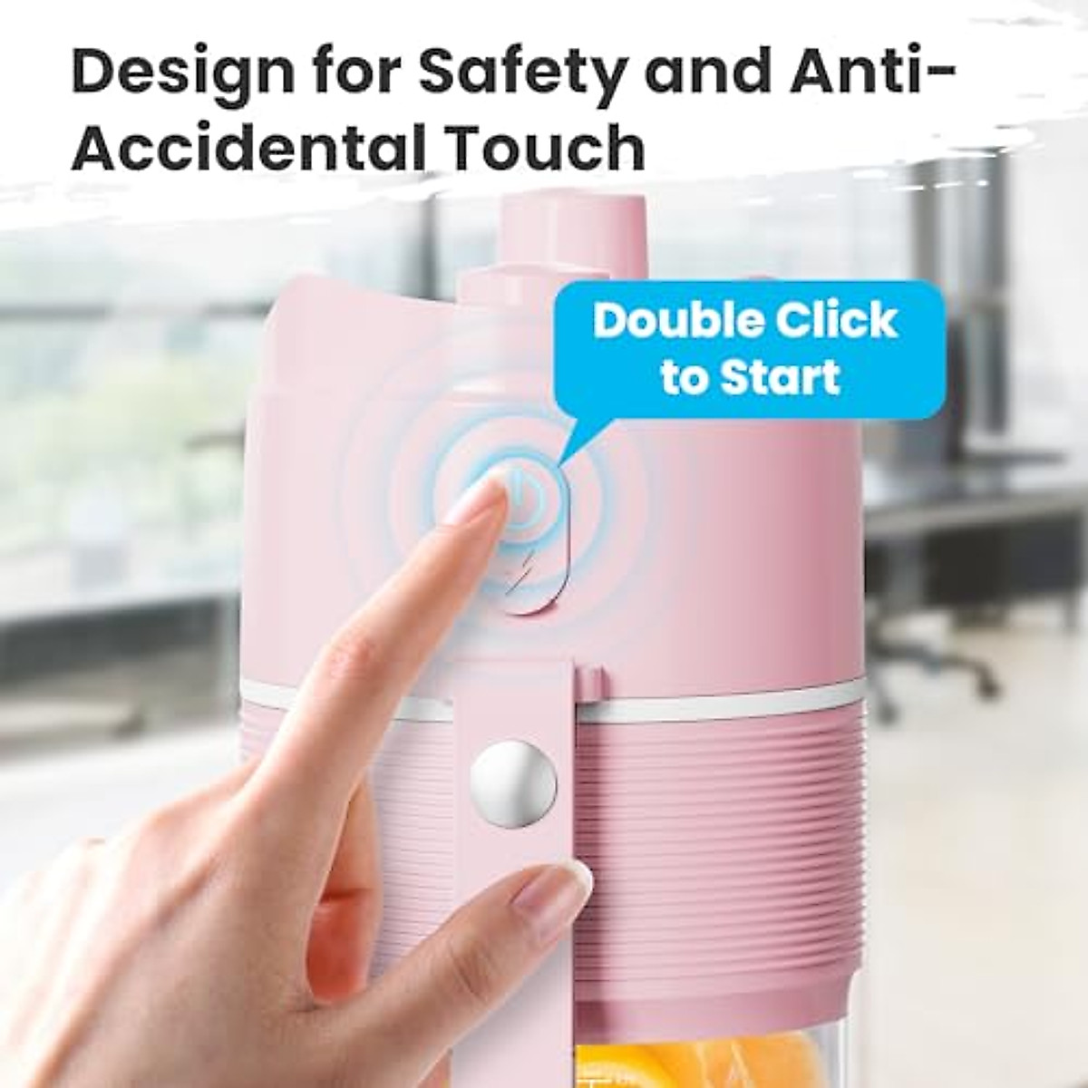 Pink Personal Blender - Portable Shakes & Smoothies Maker, 16 Oz, USB Rechargeable, Fresh Juicer