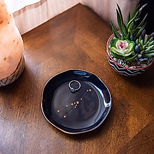 EYONGLION Taurus Zodiac Gifts Ring Dish, Taurus Accessories Zodiac Jewelry Tray For Women, Constellation Lover