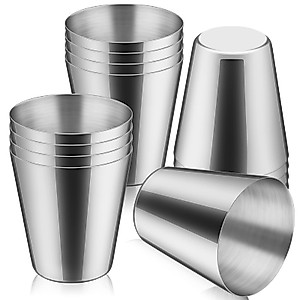 100 Pcs Stainless Steel Shot Glasses Stainless Steel Shot Cups, 1 Ounce Unbreakable Metal Shot Glasses Silver Reusable Drinking Shot Glass for Camping Travel Coffee Tea Whiskey Liquor Barware Gift