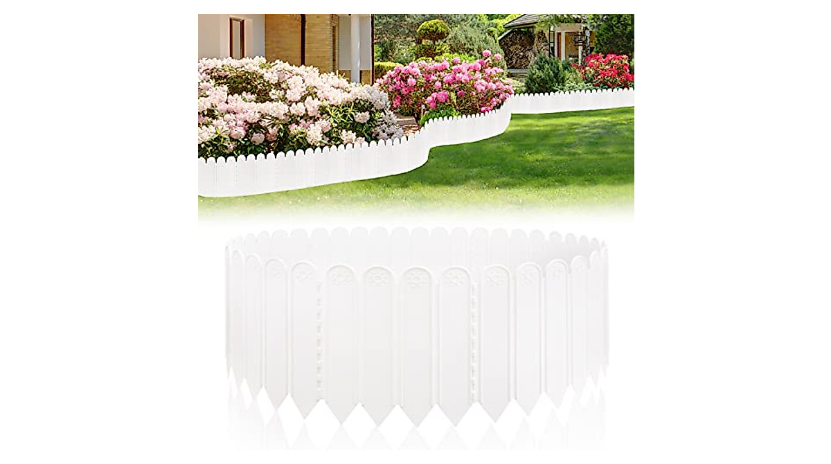 EEOCWF White Garden Edging Borders - Durable Landscape Edging Kit