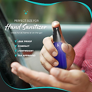 Nevlers 48 Pack Blue 1 Oz Glass Spray Bottle | The Blue Misting Glass Bottles Includes Sprayers, a Funnel & Brush with Bonus Labels to Easily Identify its Contents