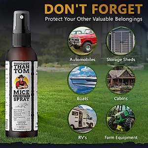 Tougher Than Tom Mouse Repellent Spray – 8 fl oz Premium Cinnamon and Peppermint Oil Spray for Rodents – Effective Mouse Repellent Indoor Spray – Mice Deterrent Spray – All-Natural Formula