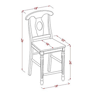 East West Furniture SUKE3H-BMK-W Dining Set, Medium