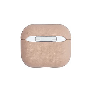 THEIMPRINT Saffiano Vegan Leather AirPods Case Cover Gen 3 - Compatible with Apple AirPods 3rd Generation Charging Case, Nude