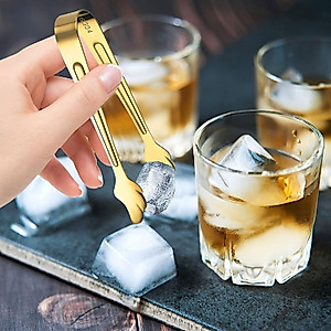 SOOHAO 12PCS Small Serving Tongs Sugar Tongs Stainless Steel Ice Tongs Mini Appetizers Tongs Angel’s Wing Shaped Small Kitchen Tongs for Tea Party Coffee Bar Kitchen (4.3 Inch, Golden)